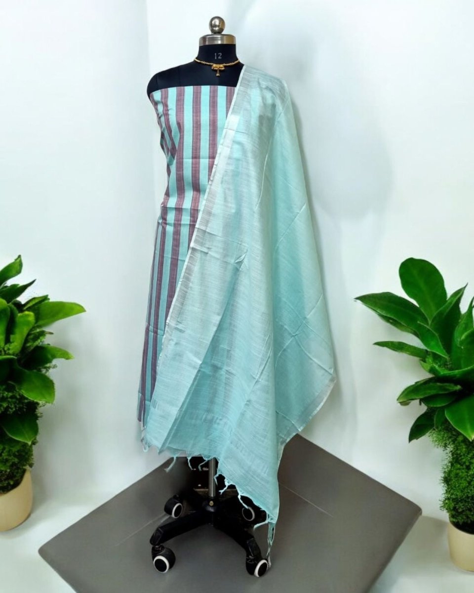 Bhagalpuri Cotton Silk Weaving Suit Set - Leheriya.com